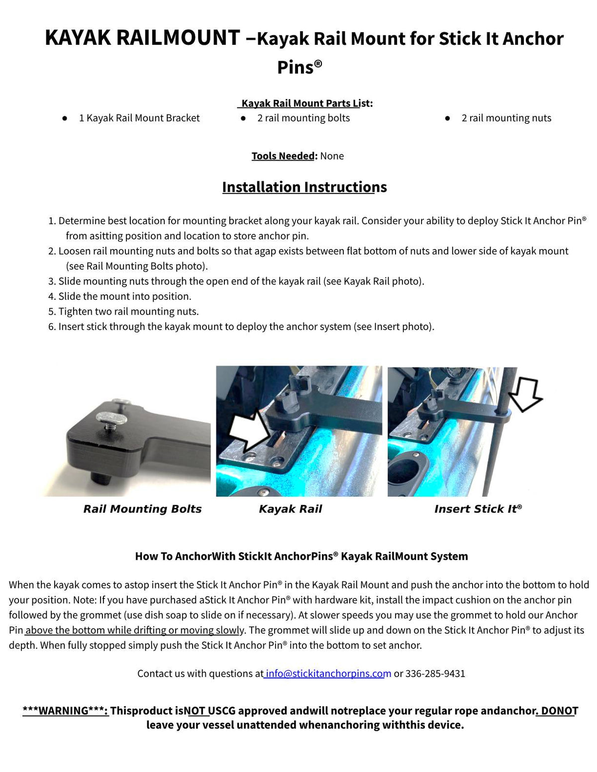 Navarre 5.5" Kayak Rail Mount